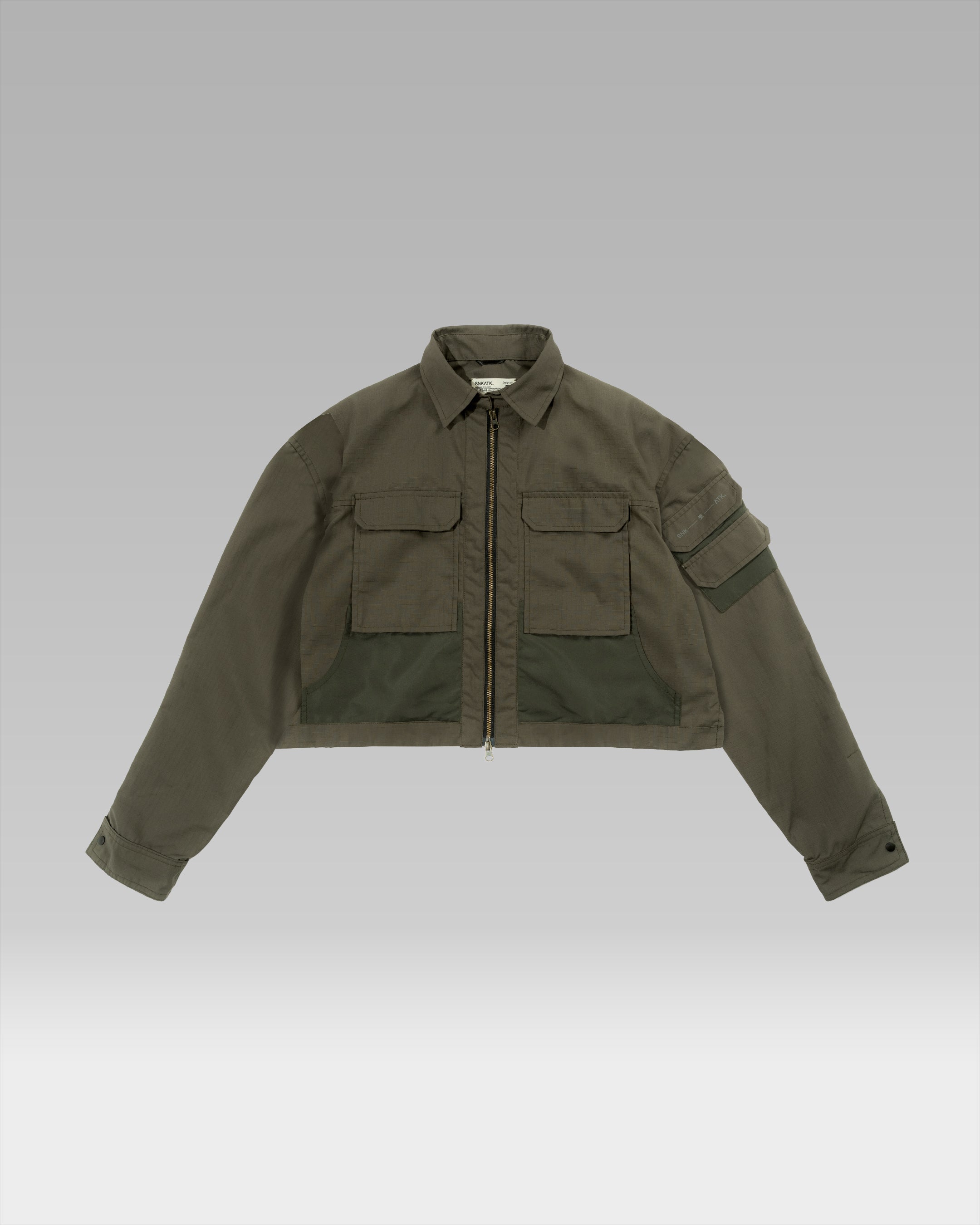CORE Cropped Overshirt - Olive - SNK ATK® Design Lab